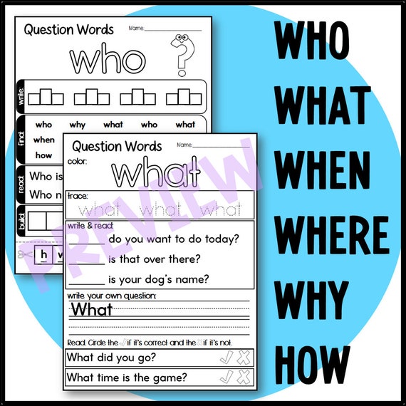 Hoja De Trabajo De Palabras Interrogativas