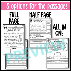OU and OW Passages: First Grade Reading Worksheets. PDF Download - Etsy
