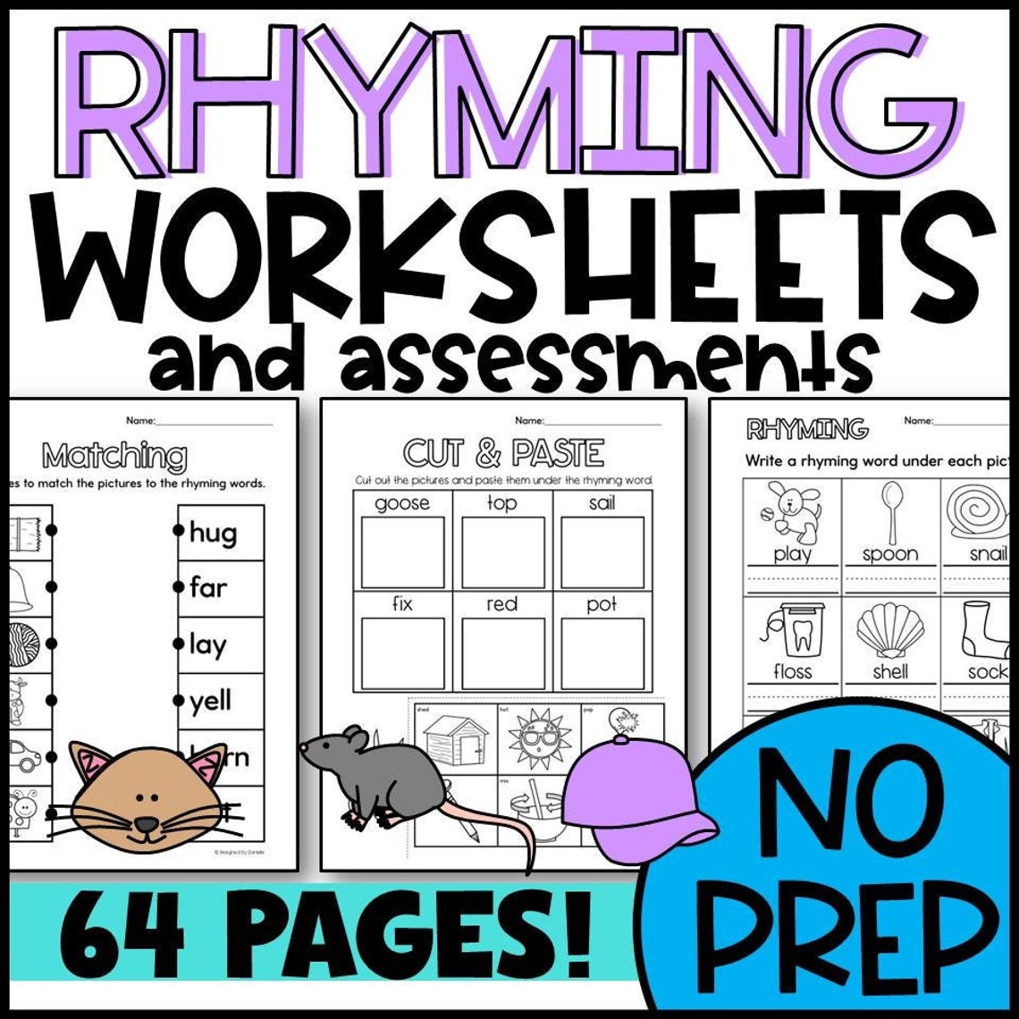 Rhyming Worksheets Kindergarten: Rhyming Cut and Paste Rhyming ...