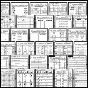 IE and IGH Worksheets: Long I Sorts, Cloze, I Spy, Color by Code ...