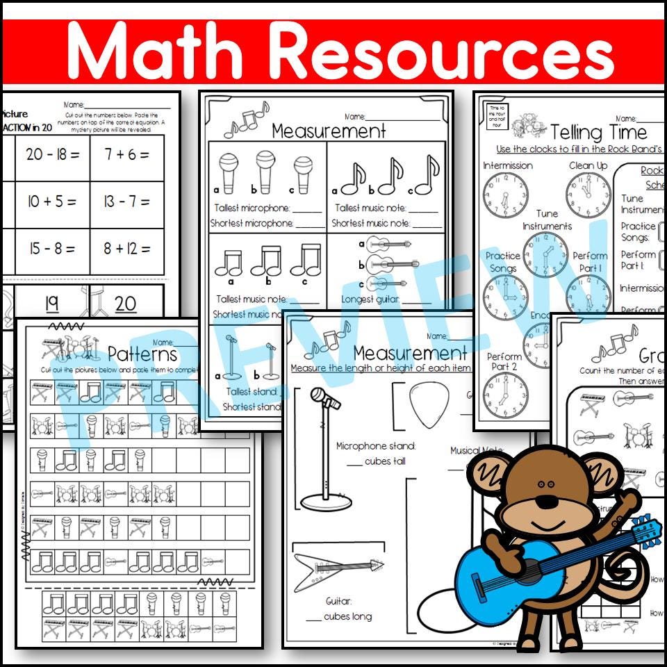 Music Day Themed Activities and Worksheets: Back to School Fun Packet ...