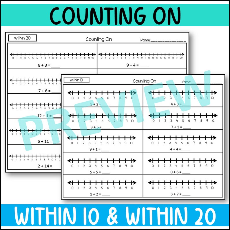 Counting on to Add and Counting Back to Subtract Using a Number Line ...