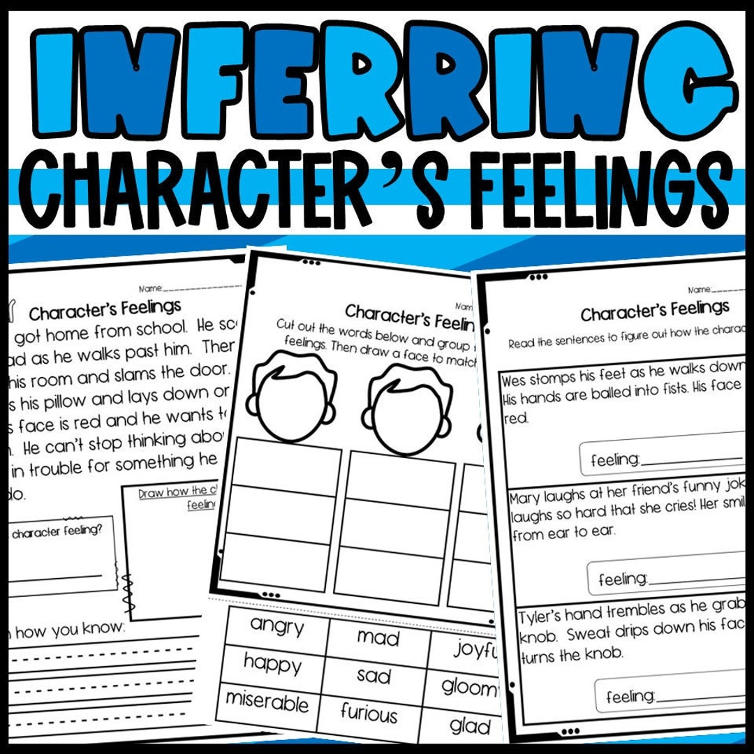 Worksheets: Identify Words That Suggest the Character's Feelings First ...