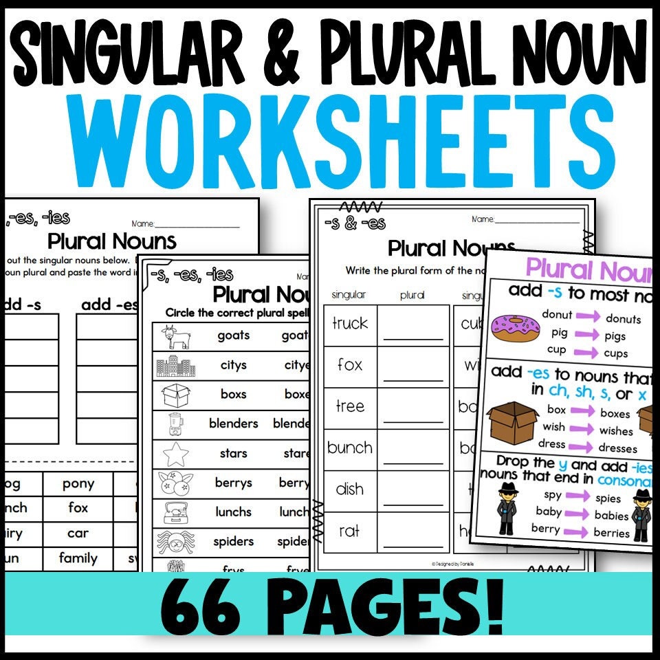 Singular and Plural Noun Worksheets: First and Second Grade Worksheets ...