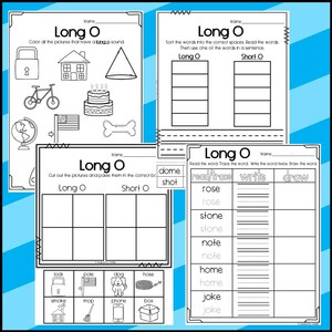 Long O, Silent E Worksheets Cvce Words Magic E Sneaky E Activities Long ...