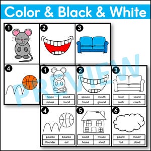 OU OW Write the Room: Task Cards Activity for Ow and Ou Kindergarten ...
