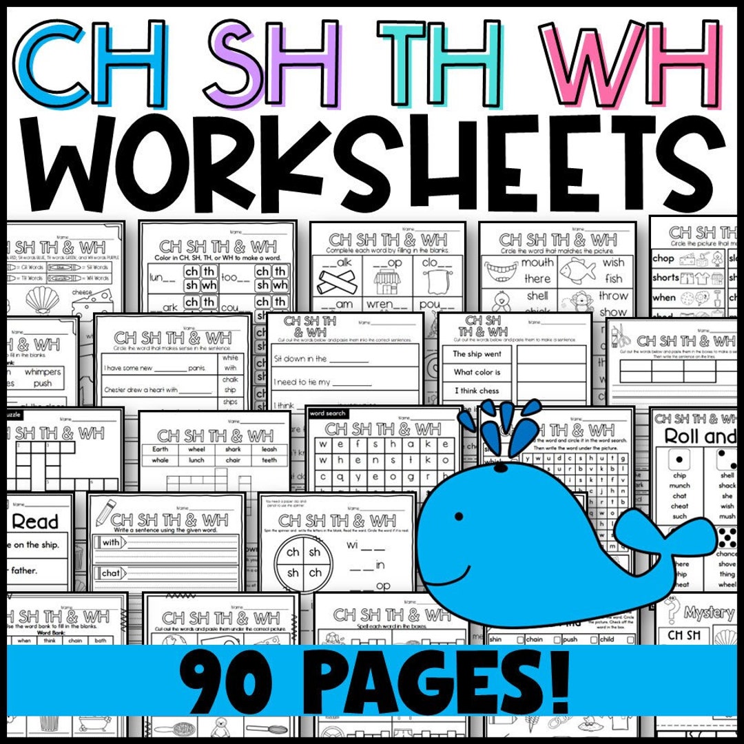 Ch, Sh, Th, Wh Digraphs Worksheets: Sorts, Cloze, and More - Etsy