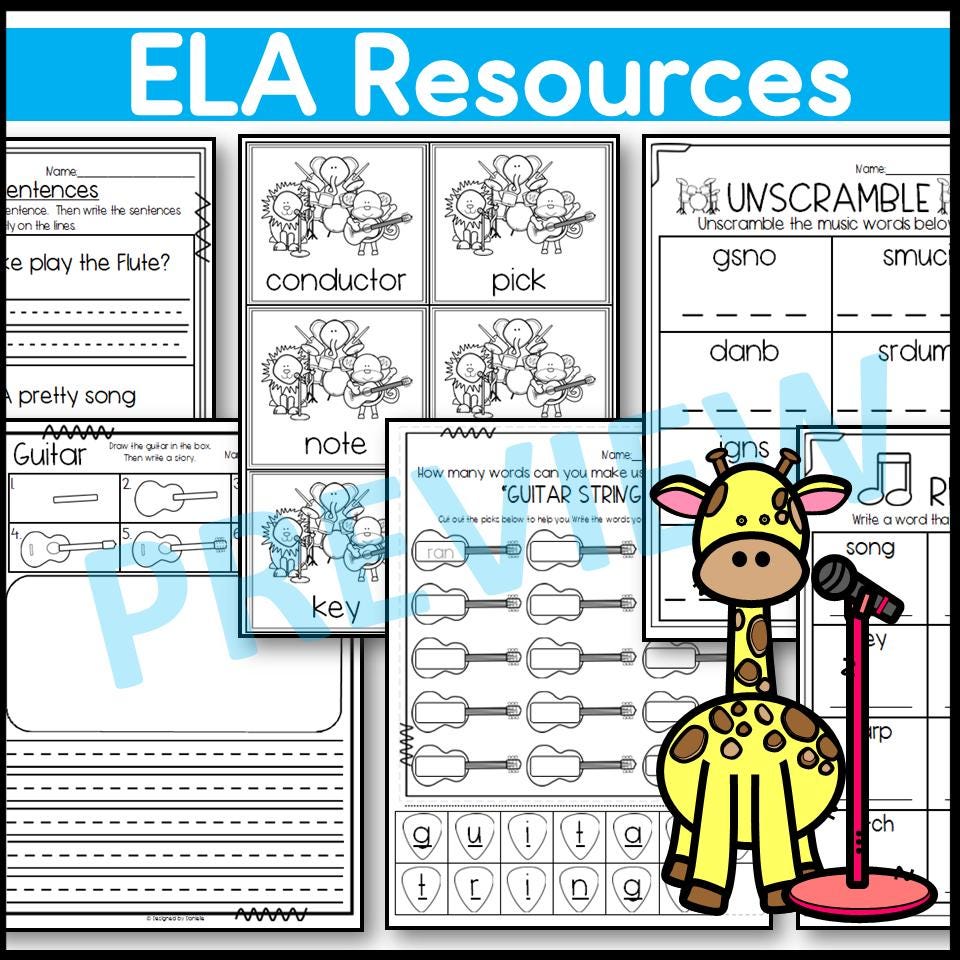 Music Day Themed Activities and Worksheets: Back to School Fun Packet ...