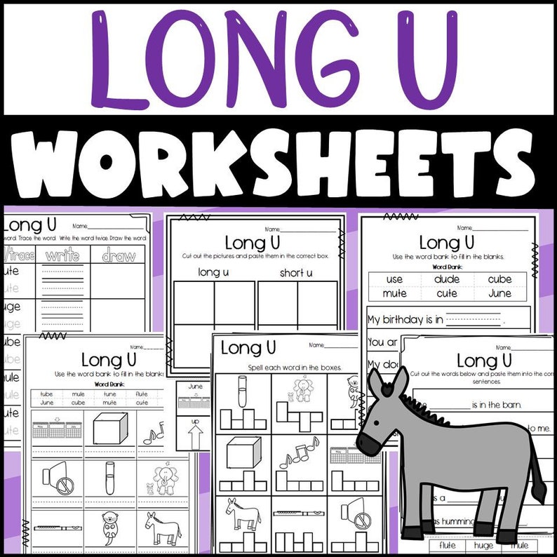 Long U, Silent E Worksheets: CVC E Words Long Vowel Activities Sneaky E ...