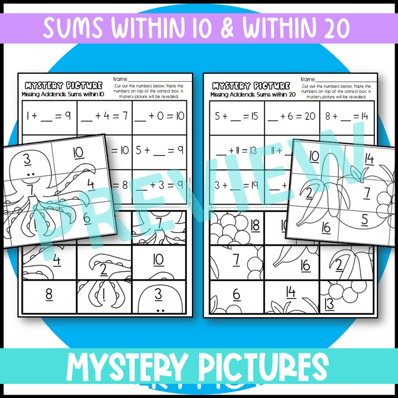 Missing Addend Worksheets: Dominoes, Part- Part- Whole, and Equation ...