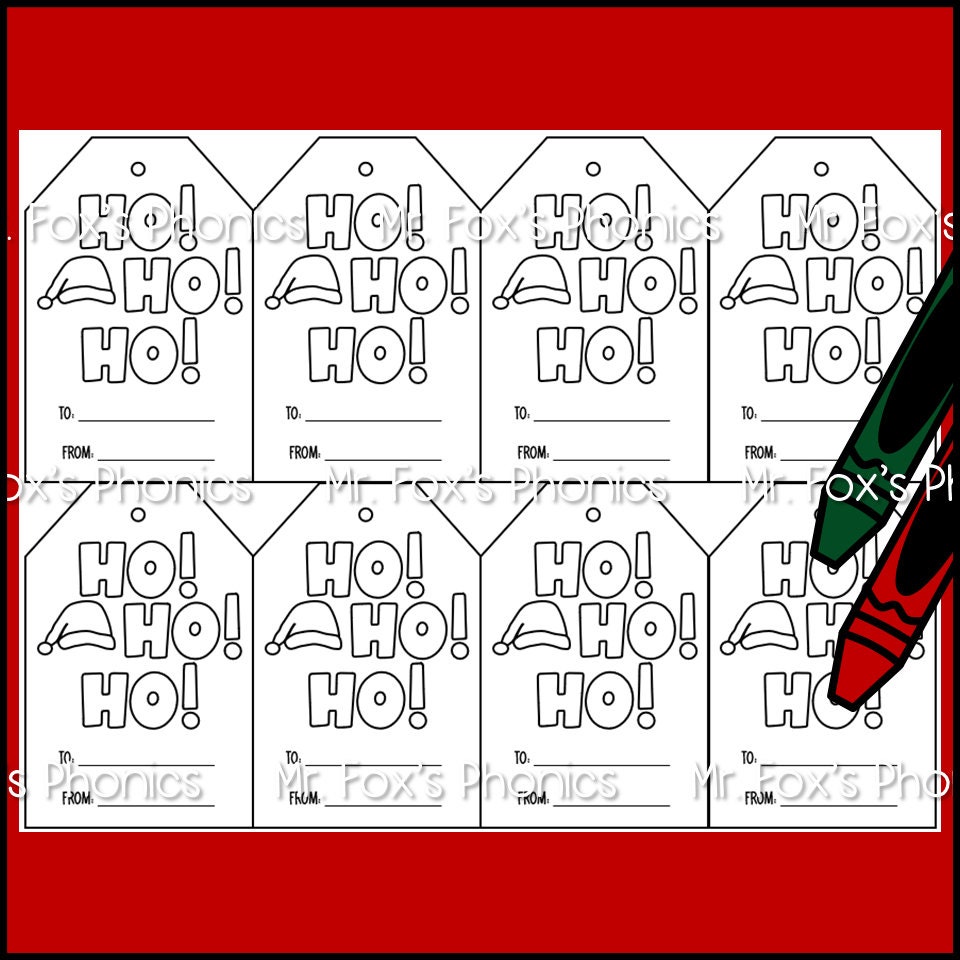 Printable Coloring Christmas Gift Tags: Color Your Own Christmas Gift ...