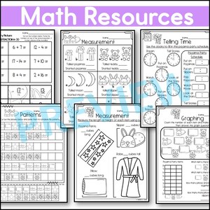 Pajama Day Themed Activities and Worksheets: Back to School Review Math ...