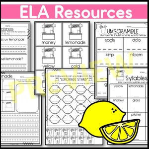 Lemonade Day Themed Activities and Worksheets: Back to School Math ...