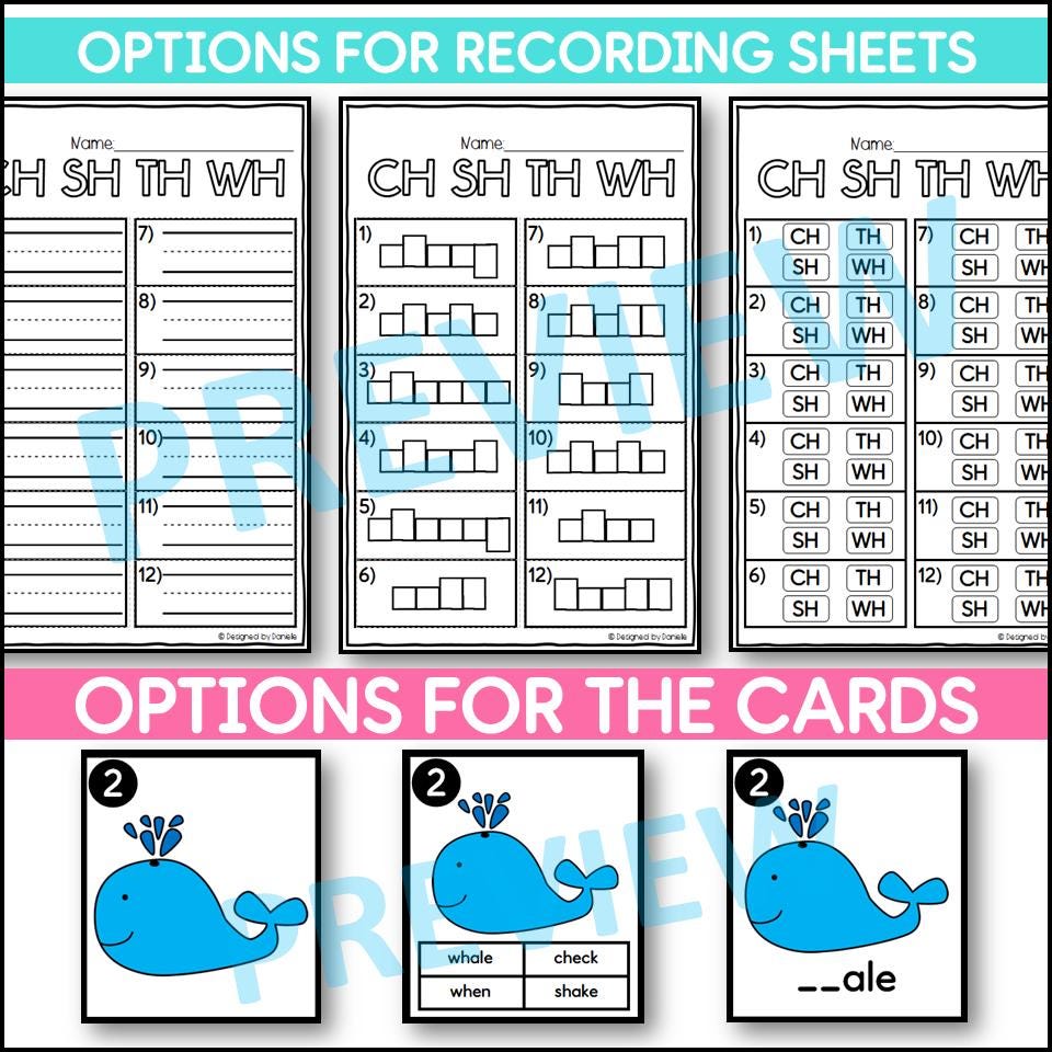 Ch Sh Th & Wh Write the Room: Digraphs Write the Room Task Cards ...
