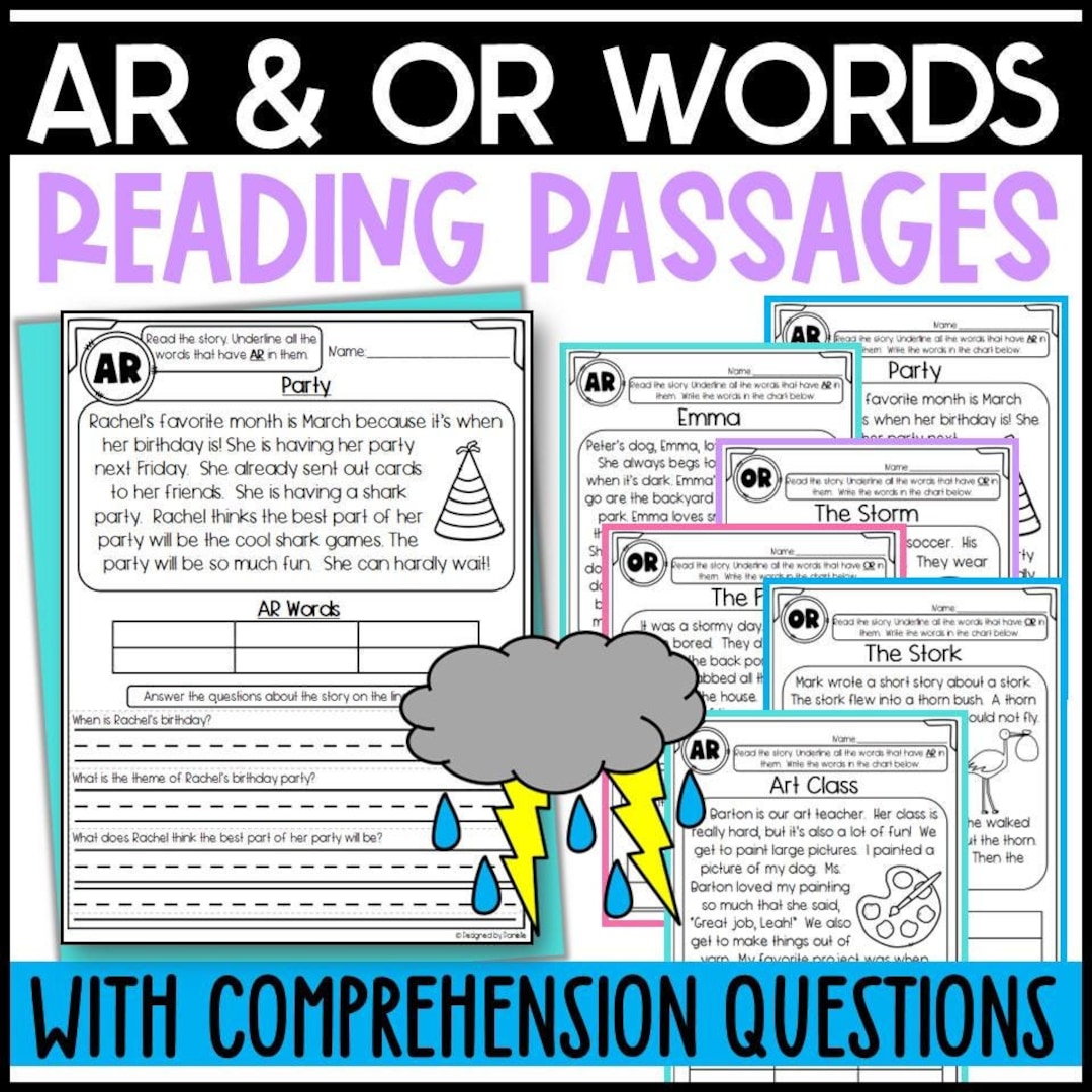 AR and OR Reading Passages: R Controlled Vowels With Comprehension ...