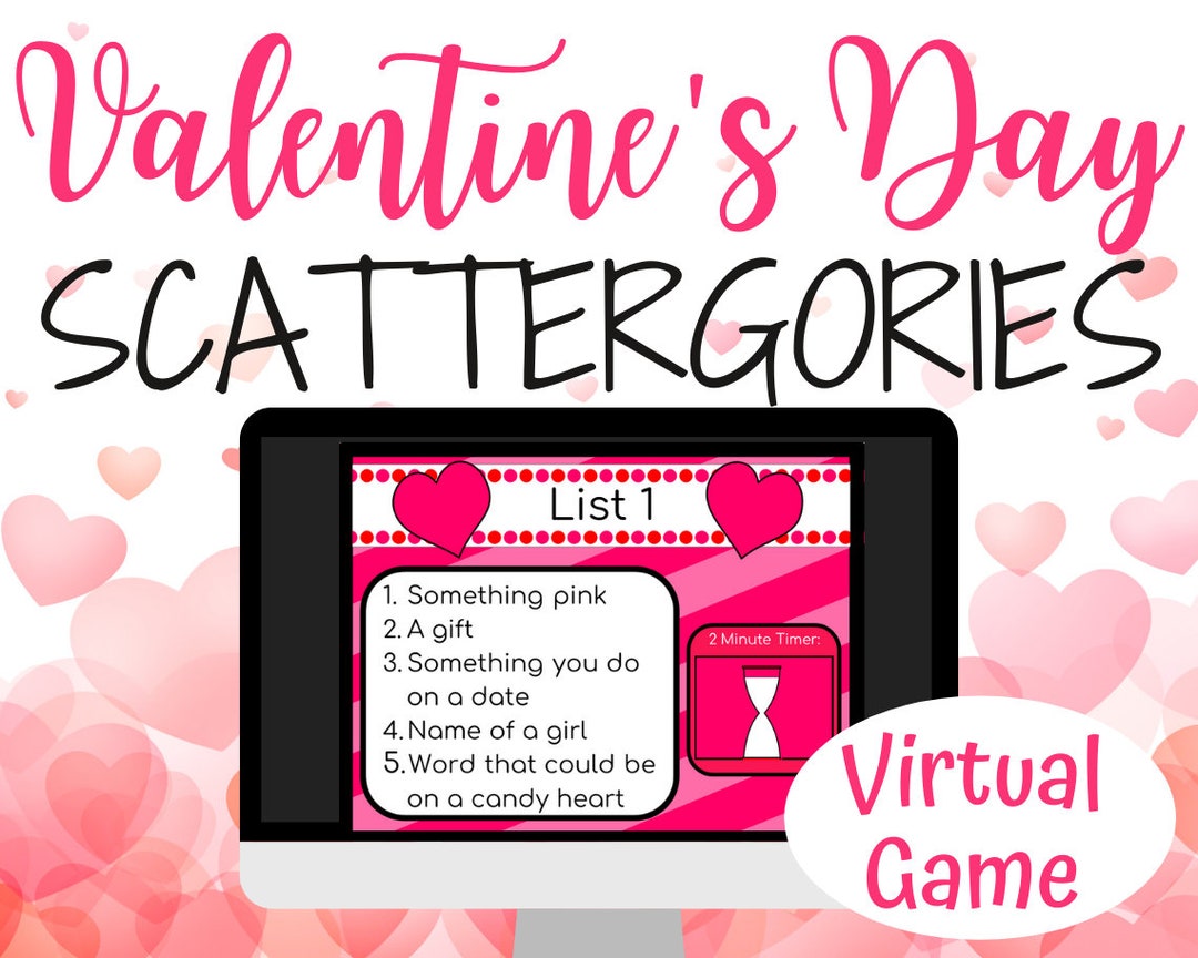Valentines Day Scattergories / Zoom Game / Google Meet Game / Virtual ...