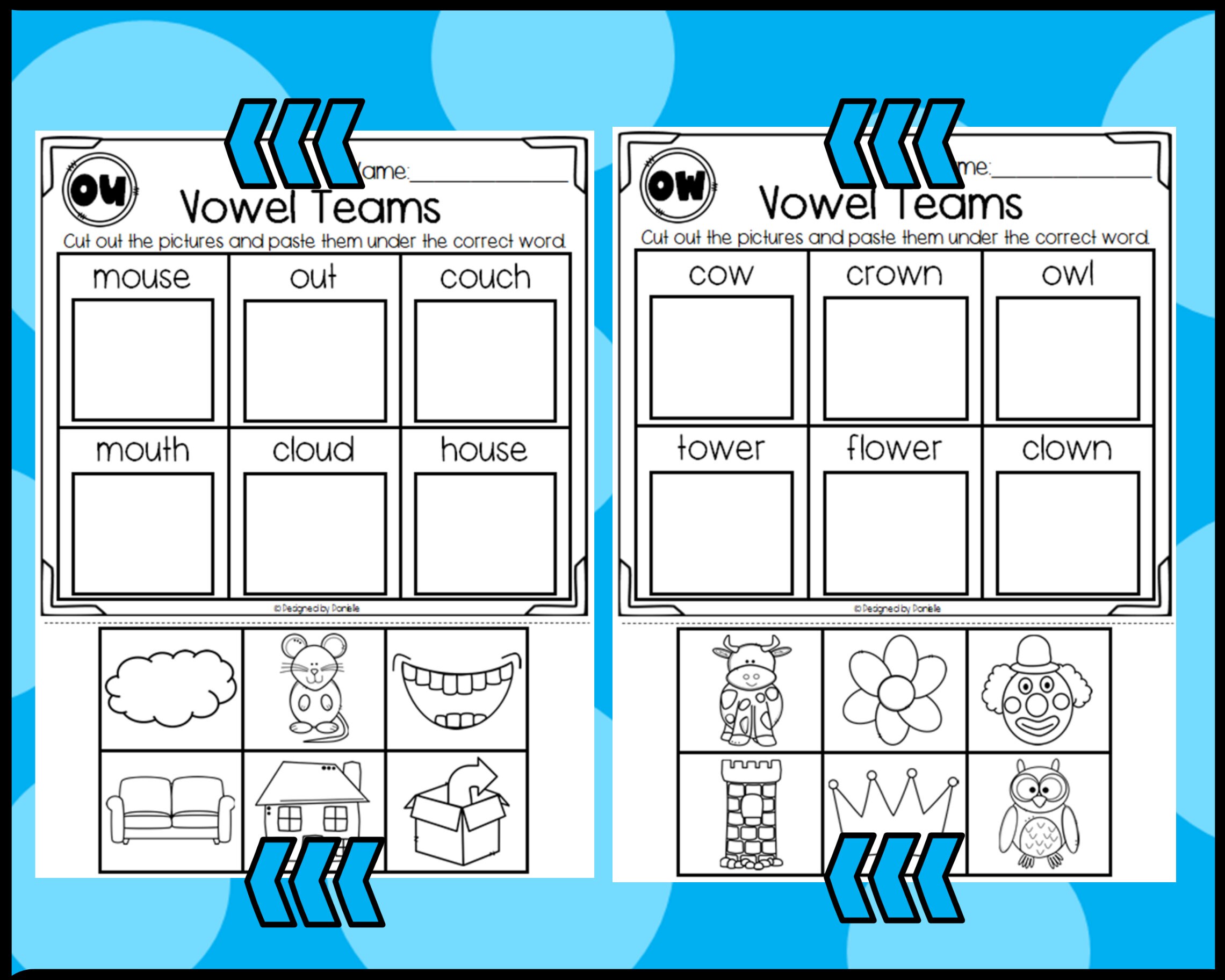 Vowel Teams Cut and Paste Worksheets: Digital Download - Etsy New Zealand