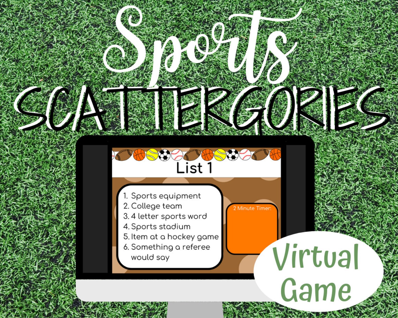 Sports Scattergories / Zoom Game / Google Meet Game / Virtual Winter ...