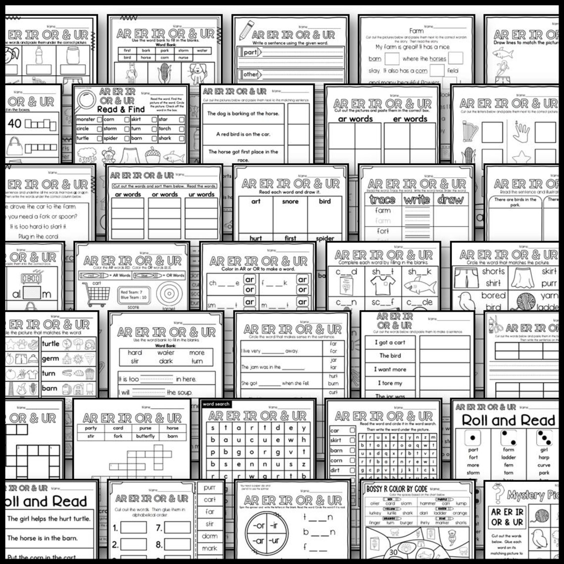Bossy R Worksheets: Word Sorts, Picture Sorts, Cloze, I Spy, R ...