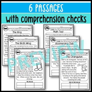 Ing, Ang, and Ong Passages: Word Family Glued Sounds Comprehension ...