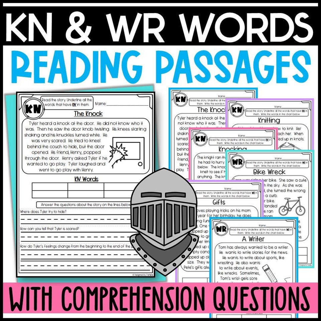 Silent Letters KN and WR Passages With Comprehension Questions for ...