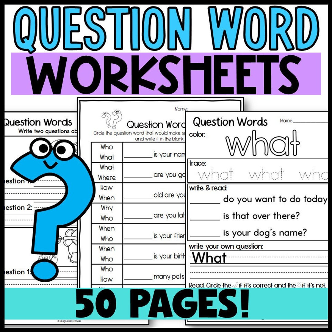 Question Words: Writing Questions, Sort, Partner Work, Worksheets ...