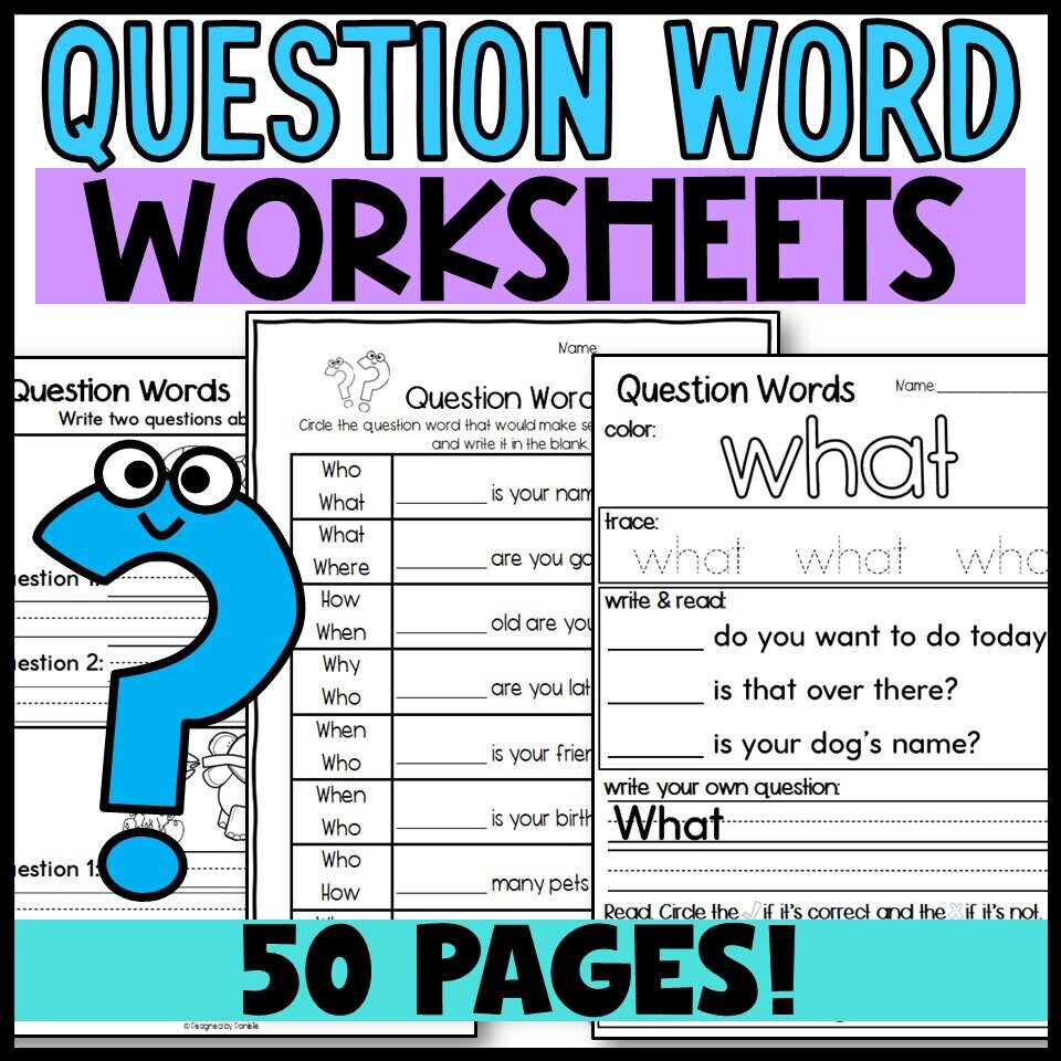Question Words: Writing Questions, Sort, Partner Work, Worksheets ...