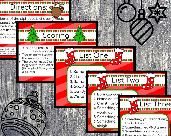 Christmas Scattergories / Zoom Game / Google Meet Game / Virtual ...