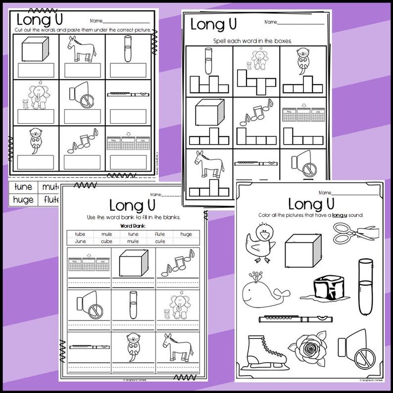 Long U, Silent E Worksheets: CVC E Words Long Vowel Activities Sneaky E ...
