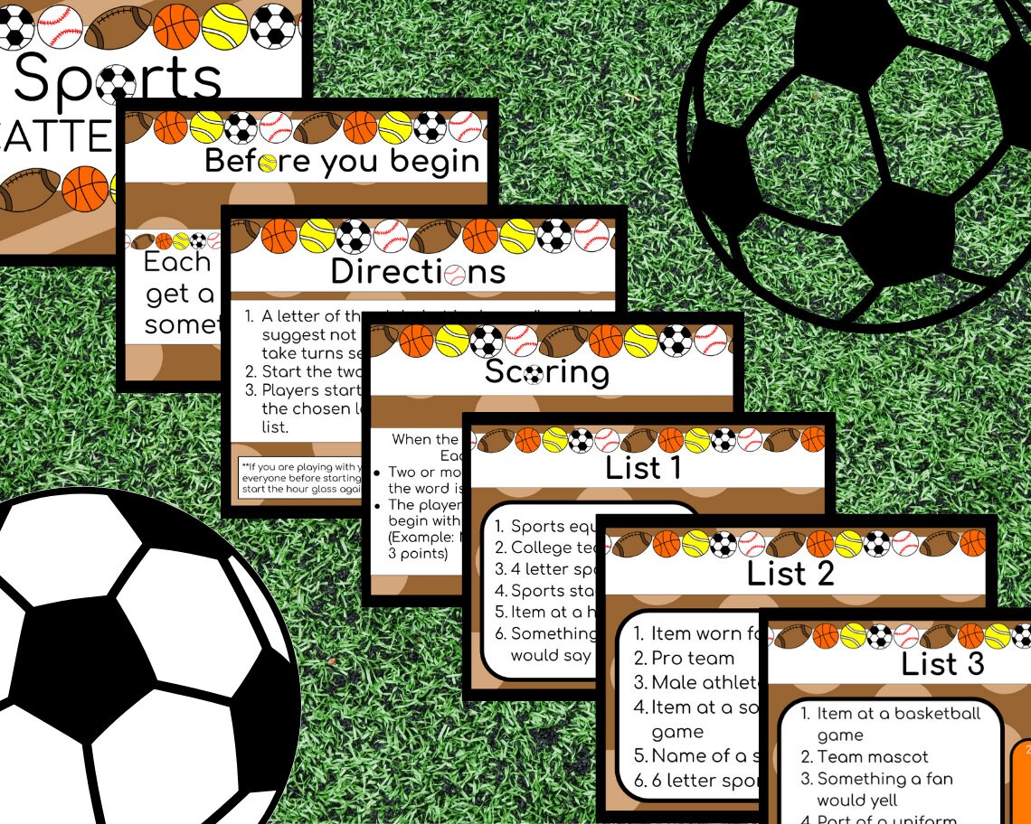 Sports Scattergories / Zoom Game / Google Meet Game / Virtual Winter ...