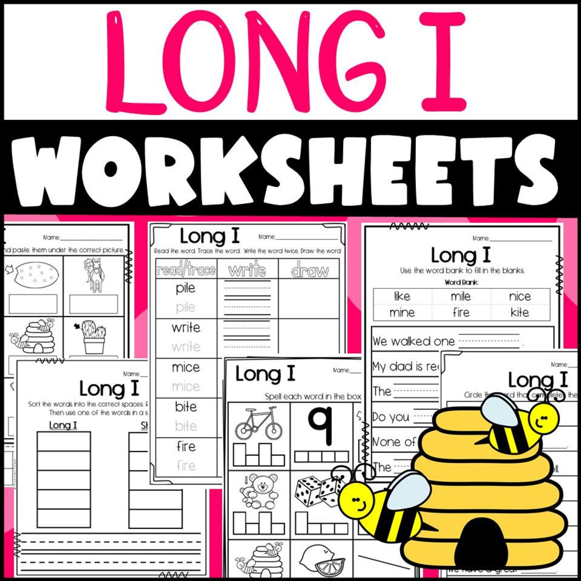 Long I, Silent E Worksheets Cvce Words Magic E Sneaky E Long Vowel I ...