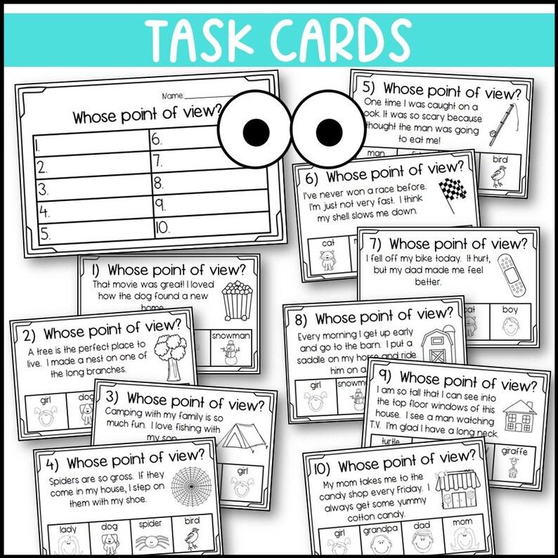 Point of View Worksheets and Writing Pages: First and Second Grade ...