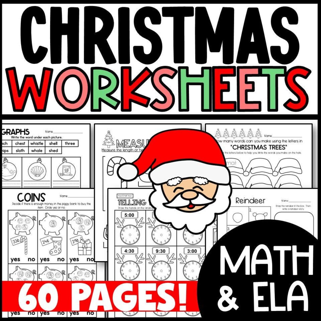Christmas Activities & Worksheets: ELA Math Christmas Review Phonics ...