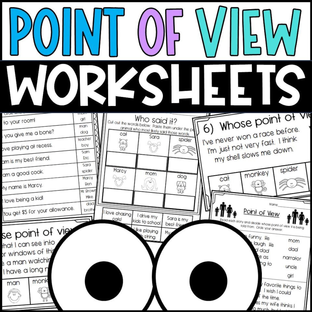 Point of View Worksheets and Writing Pages: First and Second Grade ...