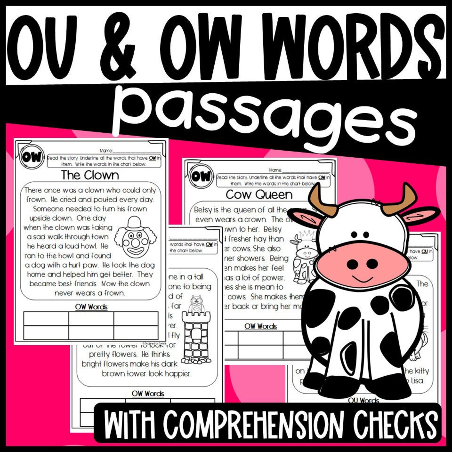 OU And OW Passages First Grade Reading Worksheets PDF Etsy ou-and-ow-passages-first-grade-reading-worksheets-pdf-etsy