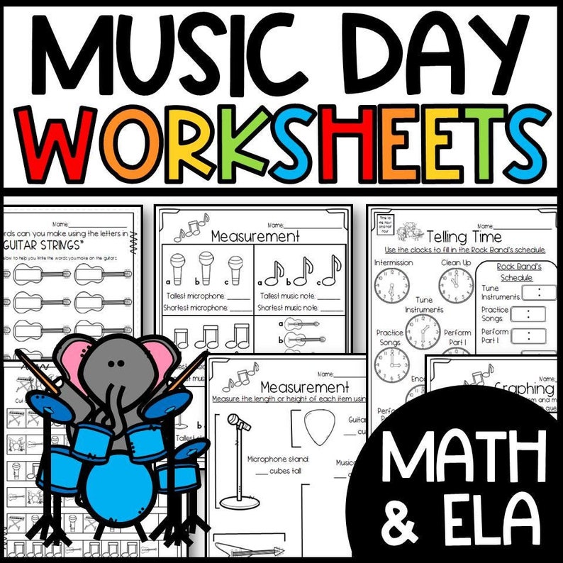 Music Day Themed Activities and Worksheets: Back to School Fun Packet ...