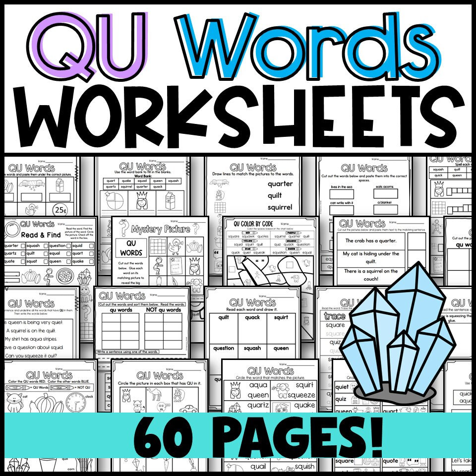 QU Worksheets : Sorts, Matching, Read and Draw, and More Kindergarten ...