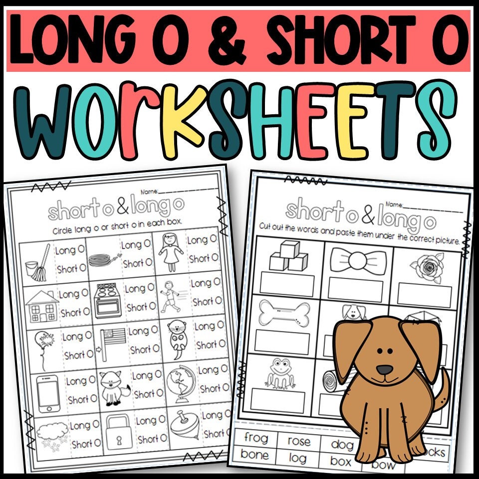 Long O and Short O Worksheets: Cut and Paste Sorts, Cloze, Read and ...