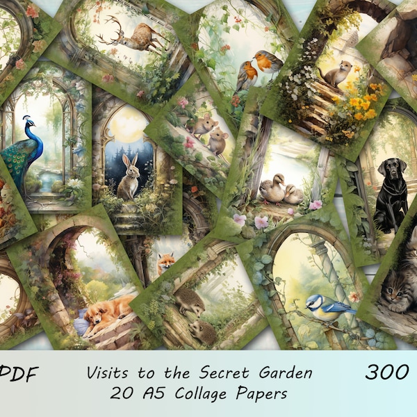 Secret Garden Collage - Etsy