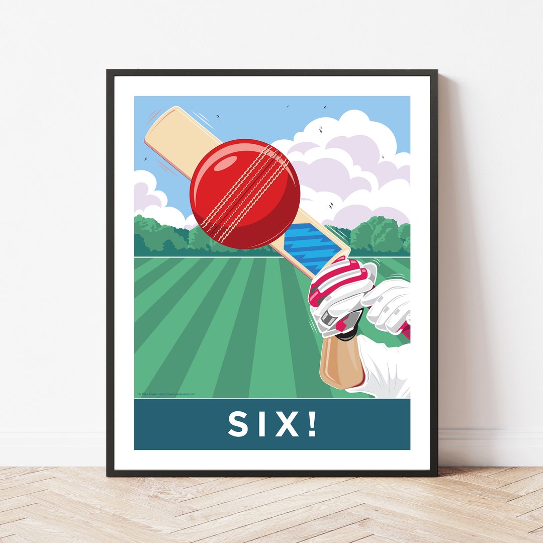 Six! - Cricket Wall Art - Cricket Gift - Print - Poster - Home Decor - Etsy