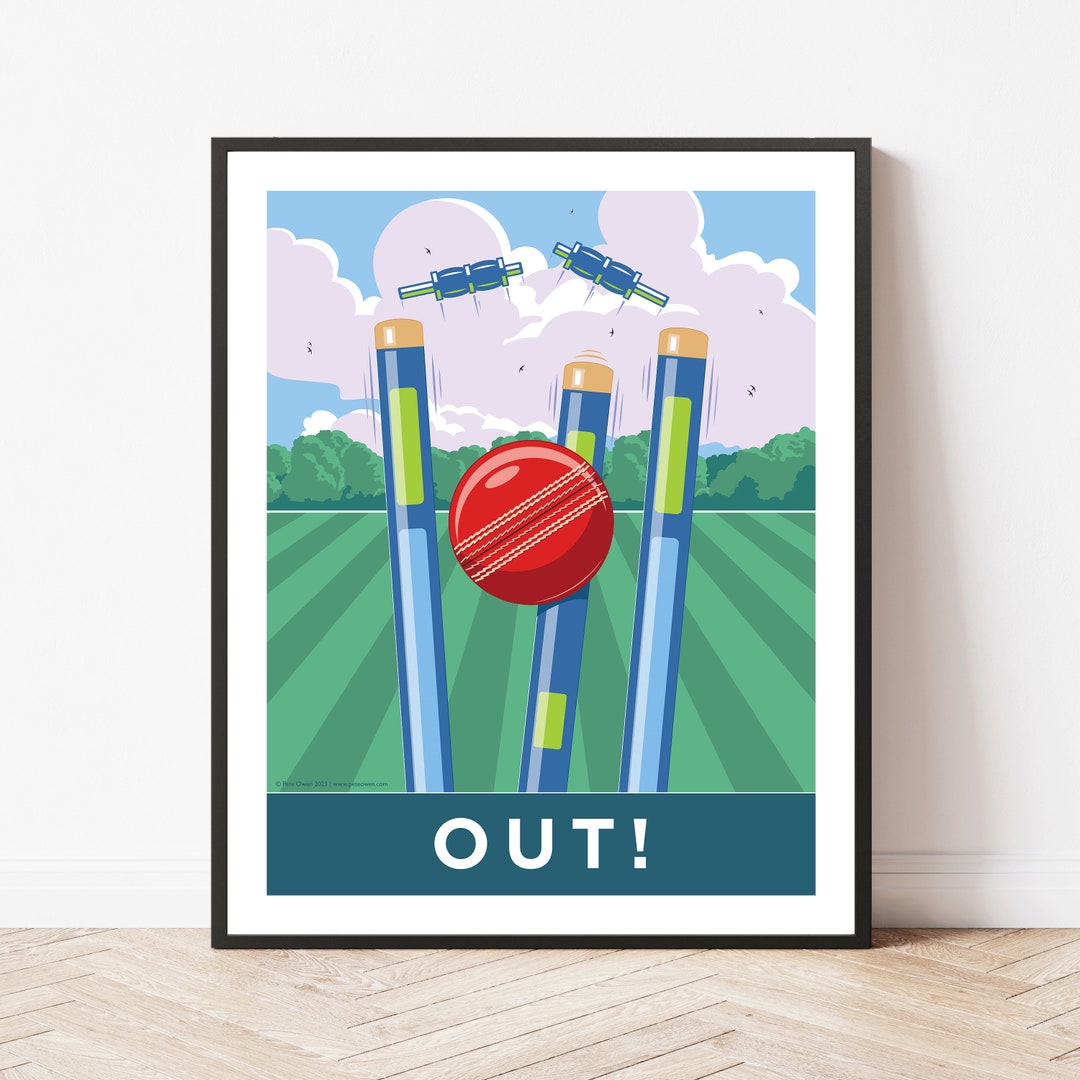 Out! - Cricket Wall Art - Cricket Gift - Print - Poster - Home Decor ...