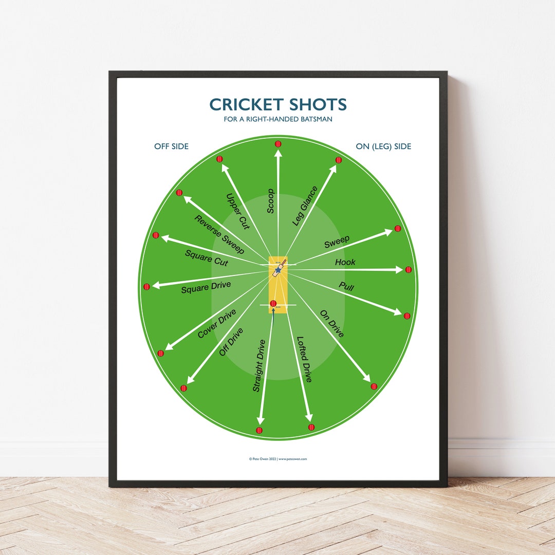 Cricket Shots Print - Cricket Wall Art - Gift for Cricket Fan - Home ...
