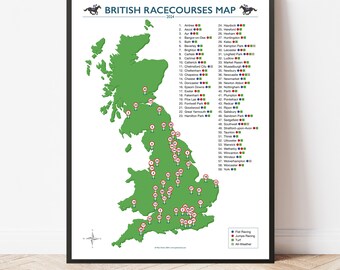 Horse Racing Tracks Map - Etsy