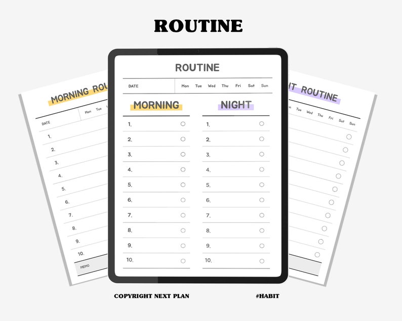 Routine Planner, Mornig Routine, Night Routine, Printable Planner ...