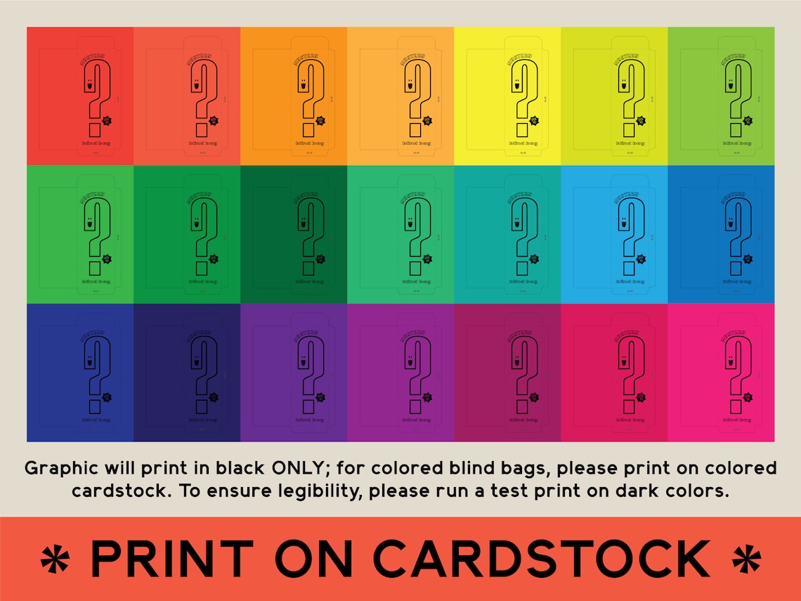 Printable Blind Bag DIY - 5 Sizes - PDF - Digital Download - Print at ...