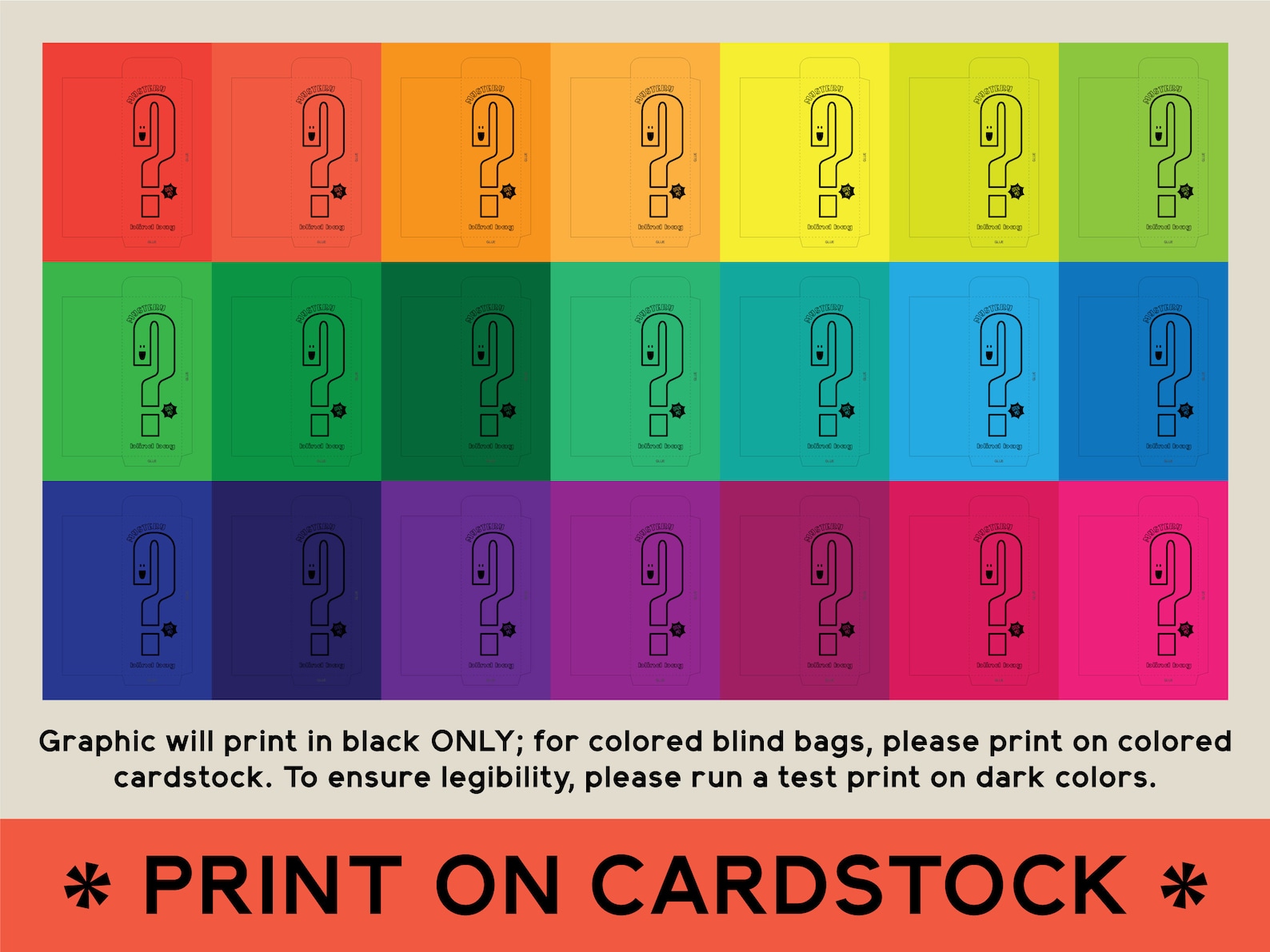 Printable Blind Bag DIY - 5 Sizes - PDF - Digital Download - Print at ...