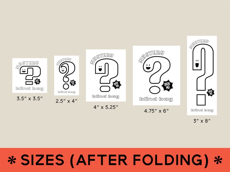 Printable Blind Bag DIY - 5 Sizes - PDF - Digital Download - Print at ...