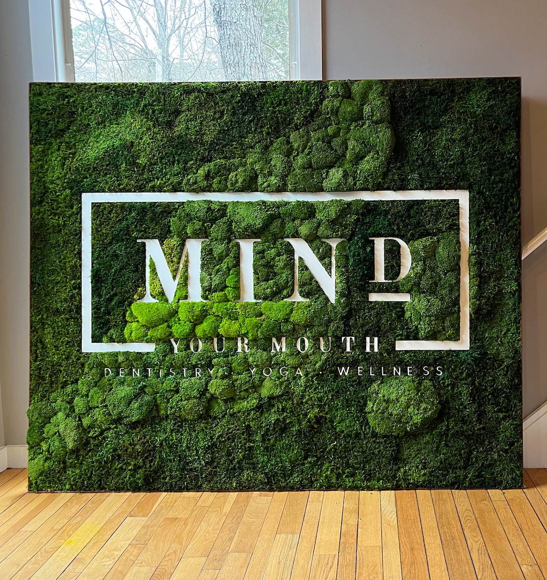 Custom Moss Logo Sign: Preserved Plant Wall Art for Business - Etsy