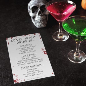 Scary Movie Drink If Printable | Fun Adult Halloween Party Drinking ...