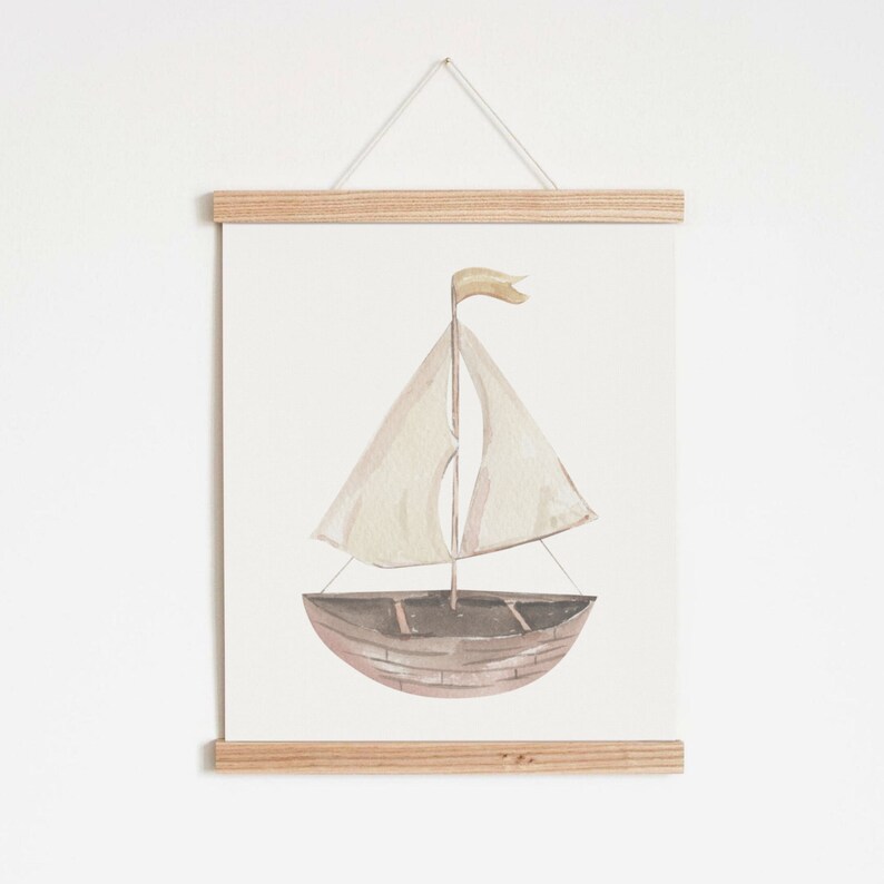 Printable Wall Art | Boho Sailboat | Nautical Sailing Decor | Coastal ...